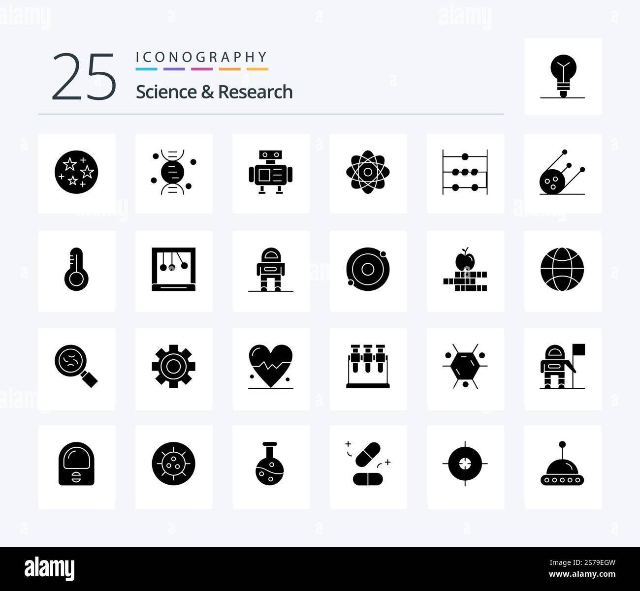 Science 25 Solid Glyph icon pack including space. science. toy. science ...