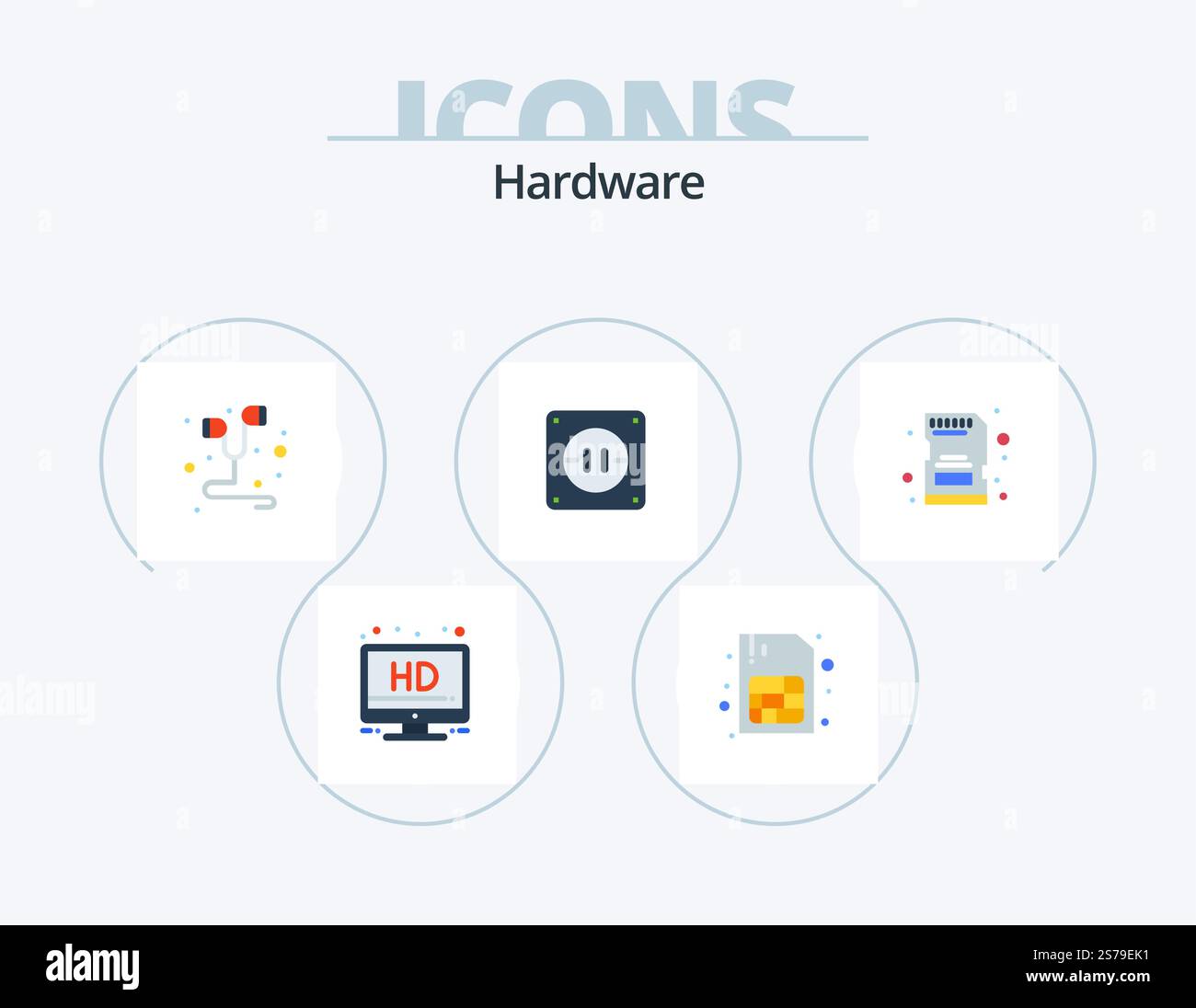 Hardware Flat Icon Pack 5 Icon Design. . sd-card. music. memory. socket ...