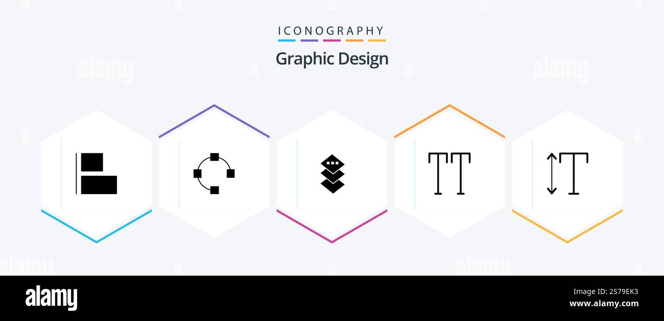 Design 25 Glyph icon pack including . . square. vertical. font Stock ...