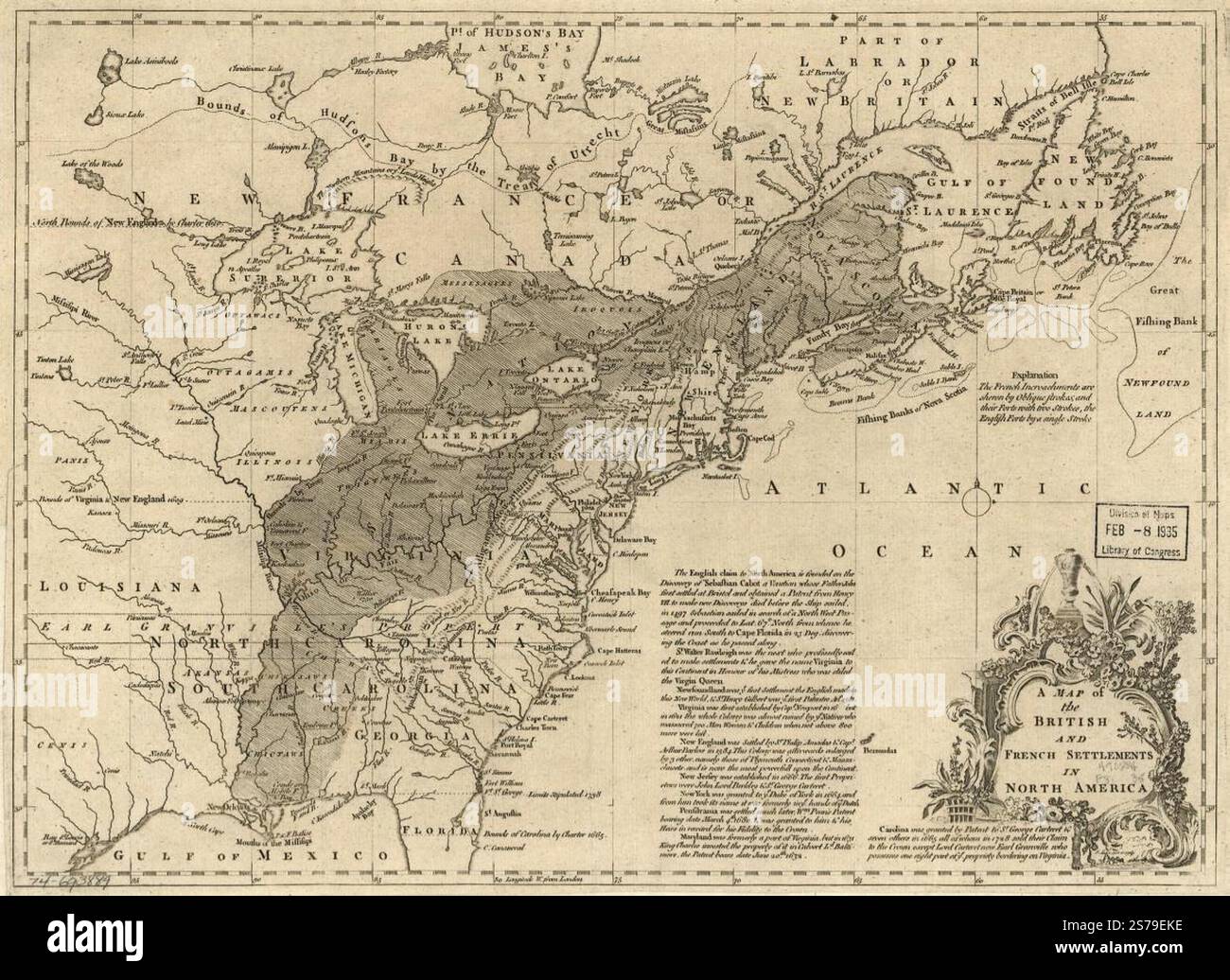 A map of the British and French settlements in North America. 1750 by ...