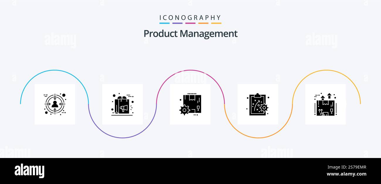Product Management Glyph 5 Icon Pack Including delivery. workforce ...