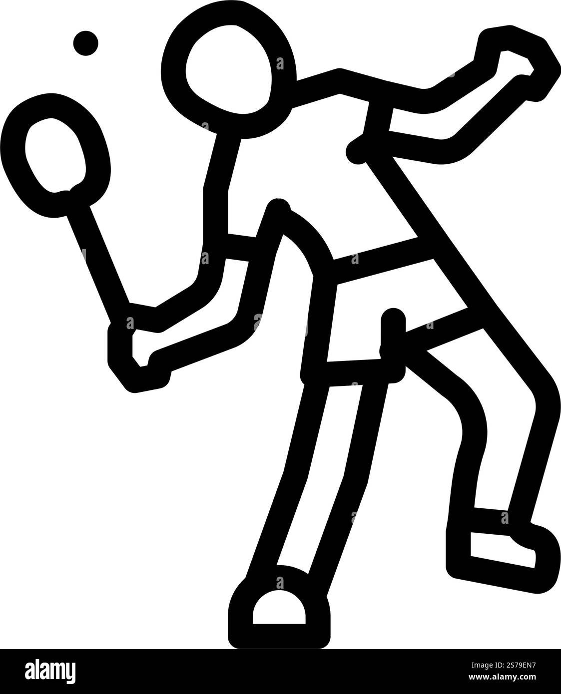 game badminton line icon vector. game badminton sign. isolated contour ...