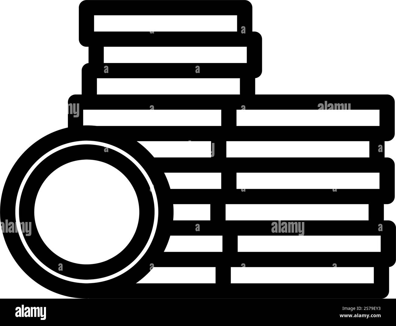 stack gold money line icon vector. stack gold money sign. isolated ...