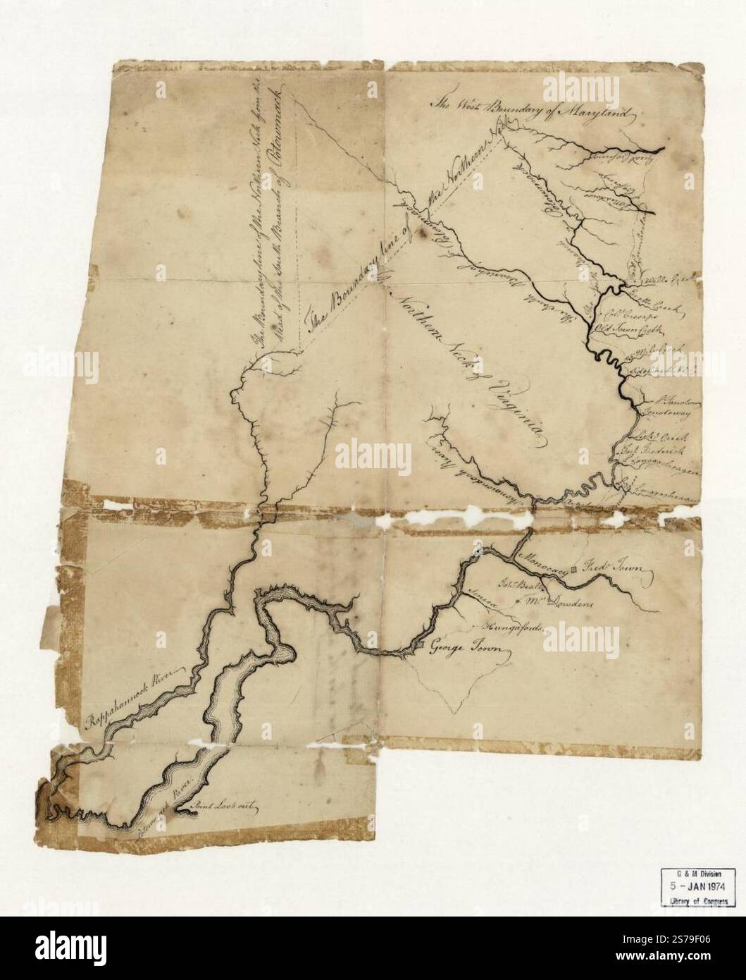 Potomack river map hi-res stock photography and images - Alamy