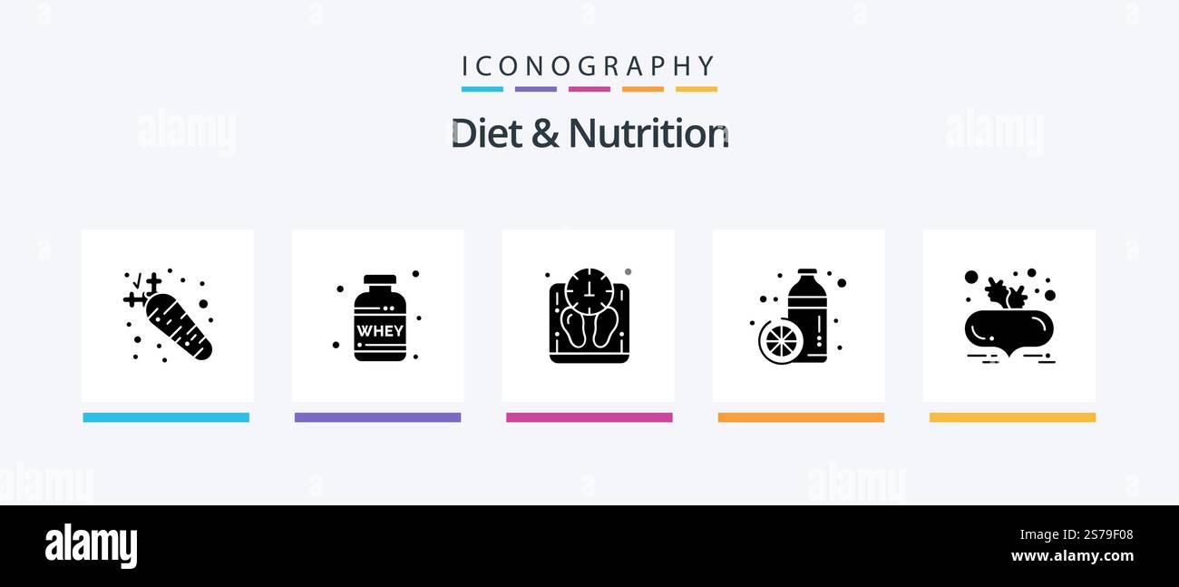 Diet And Nutrition Glyph 5 Icon Pack Including beet with leaves. juice ...