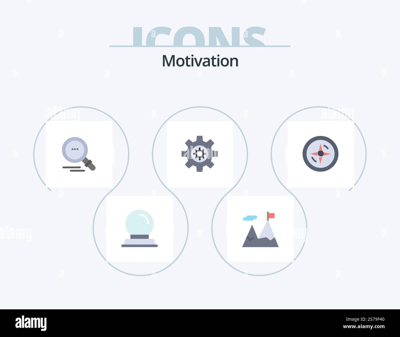 Motivation Flat Icon Pack 5 Icon Design. . location. find. compass ...