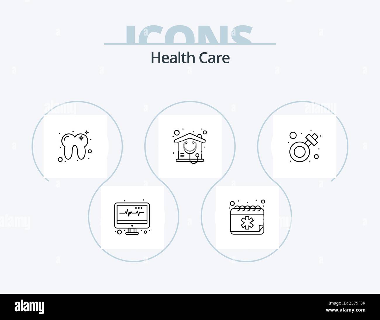 Health Care Line Icon Pack 5 Icon Design. letter. dental. location ...