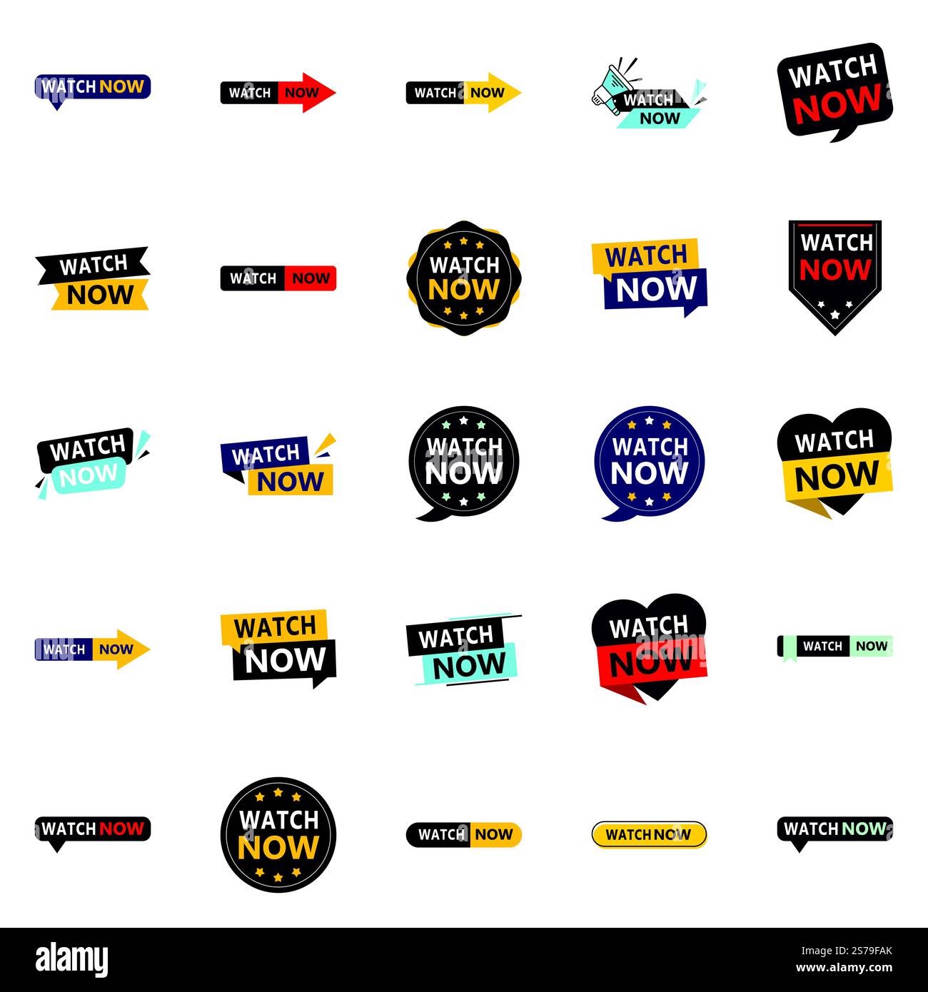 25 Creative Watch Now Banners to Help You Stand Out Stock Vector Image ...