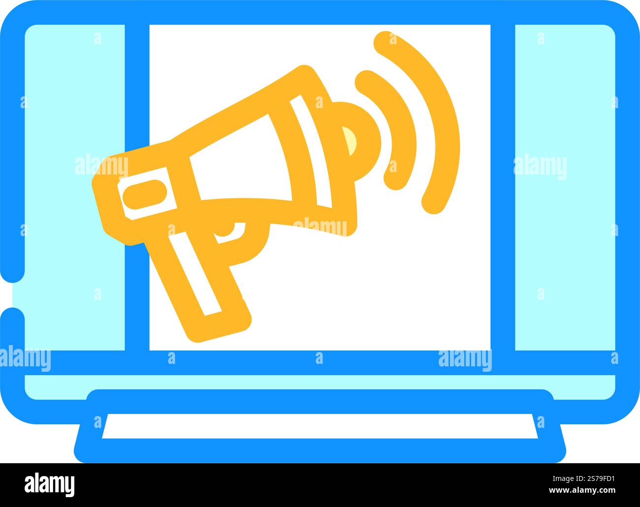 radio advertising color icon vector. radio advertising sign. isolated ...