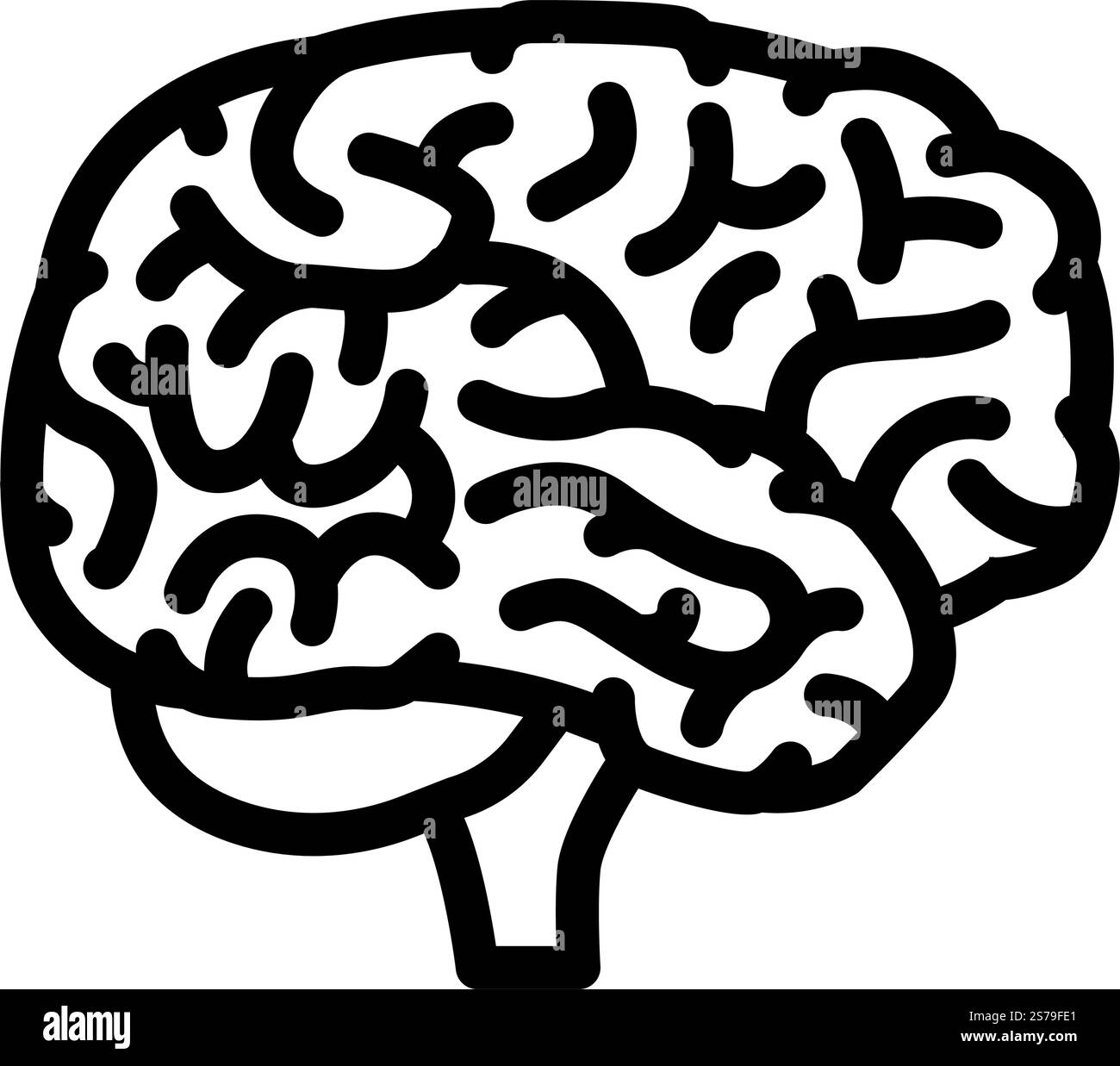 brain human line icon vector. brain human sign. isolated contour symbol ...