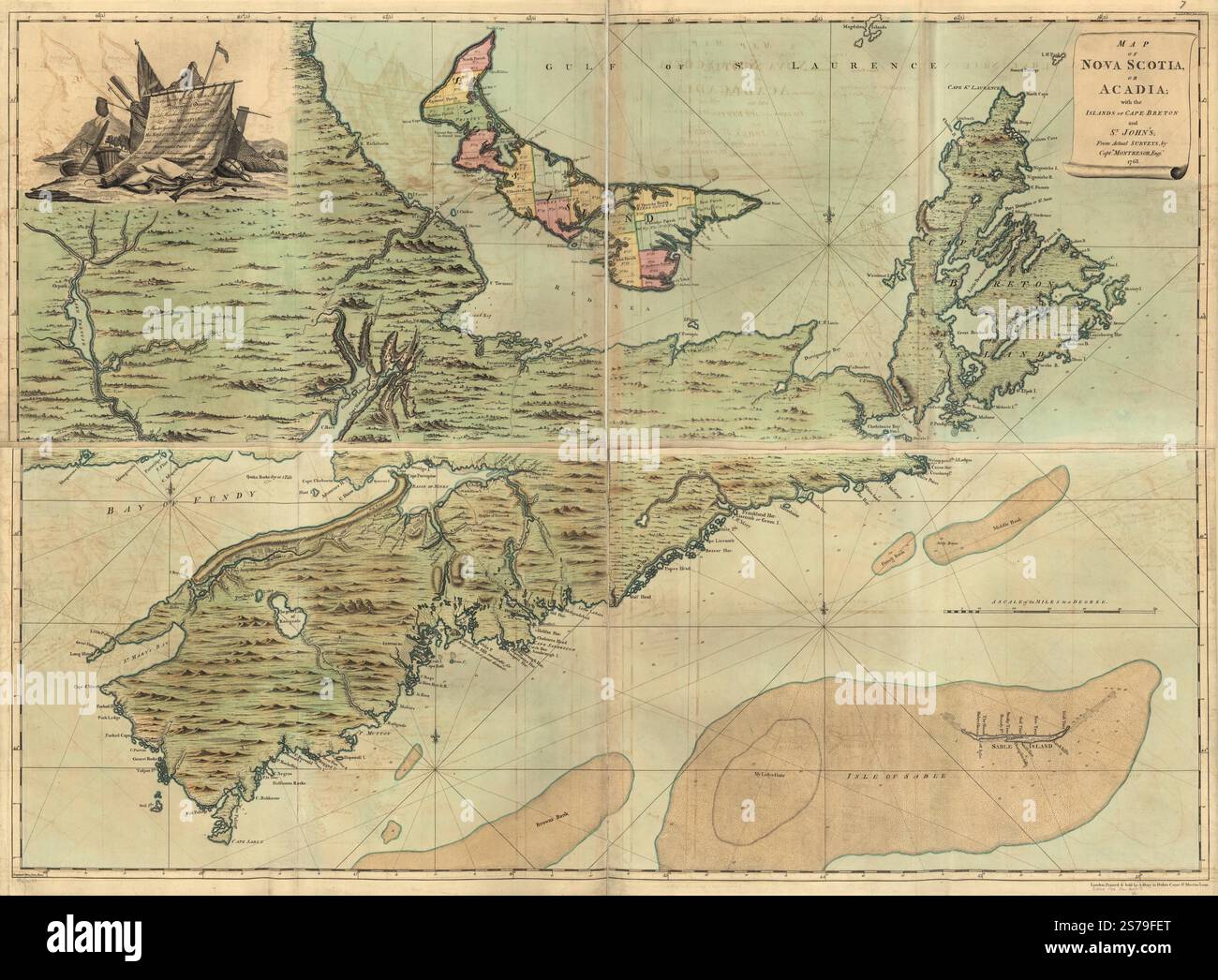 Map of Nova Scotia, or Acadia; with the islands of Cape Breton and St ...