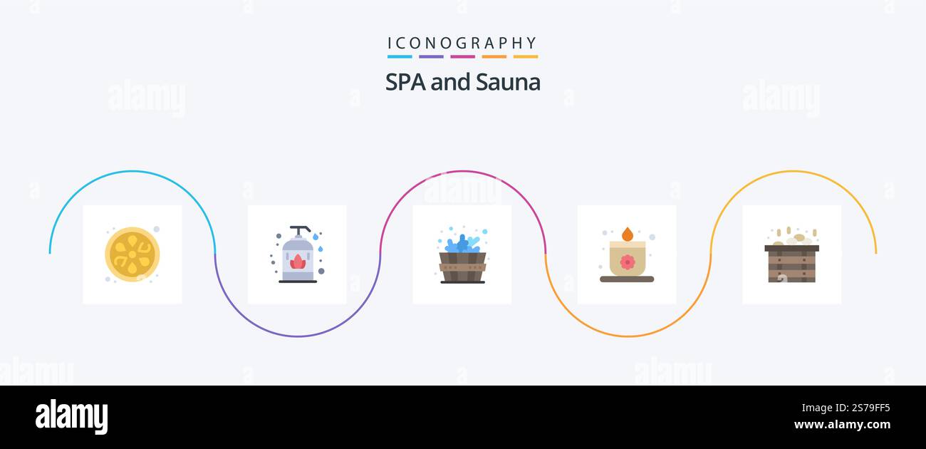 Sauna Flat 5 Icon Pack Including . spa. box. spa Stock Vector Image ...