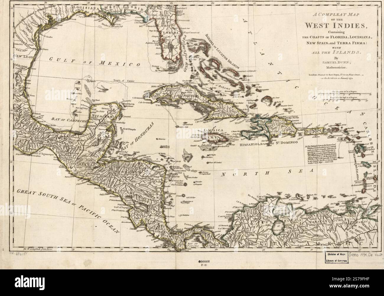 A compleat map of the West Indies containing the coasts of Florida ...