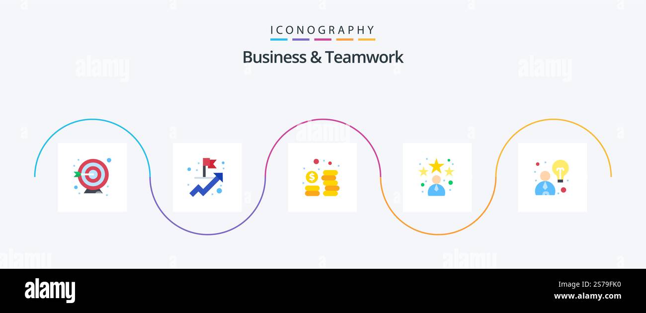 Business And Teamwork Flat 5 Icon Pack Including . strategy. money ...