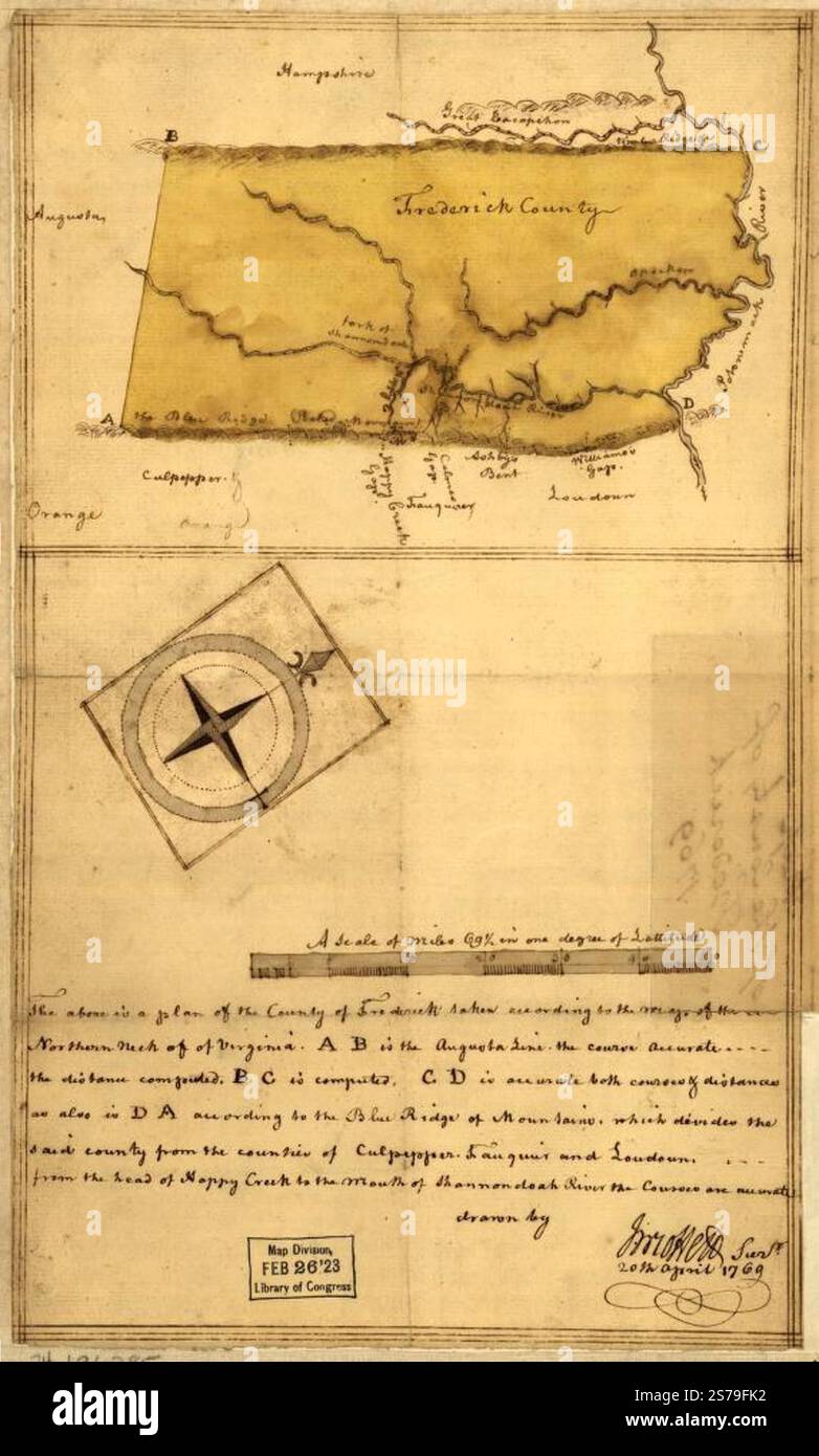 Map of the county of Frederick, 1769. 1769 by Moffet J., Washington ...