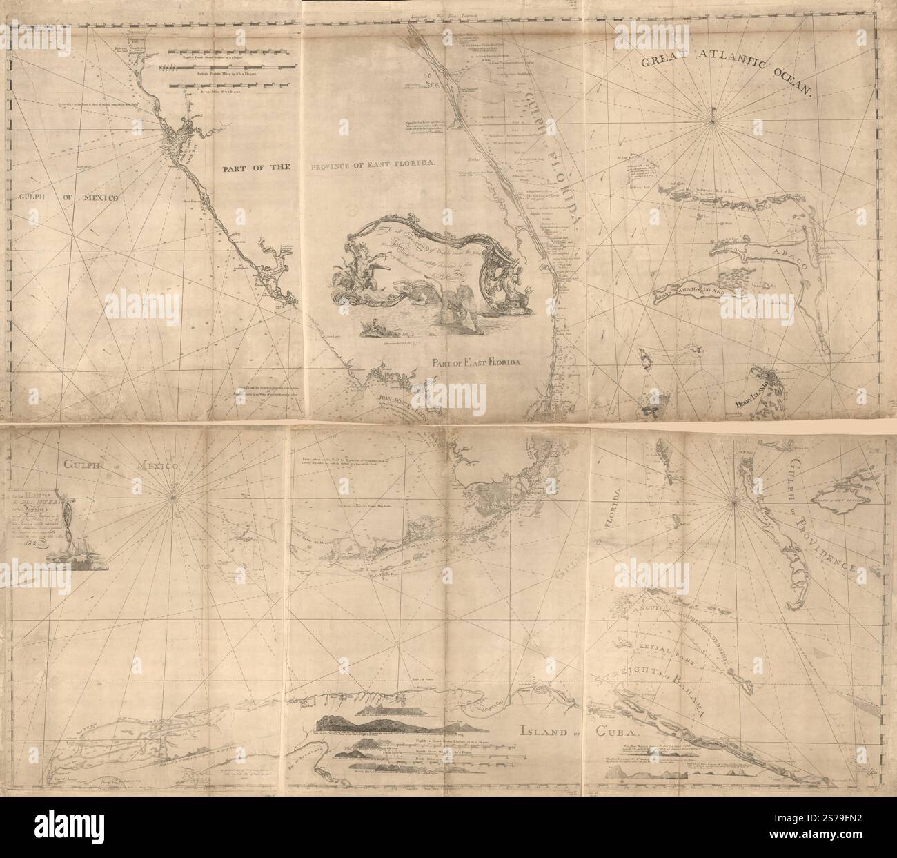 Maps of East and West Florida. 1781 by Romans Bernard Stock Photo - Alamy