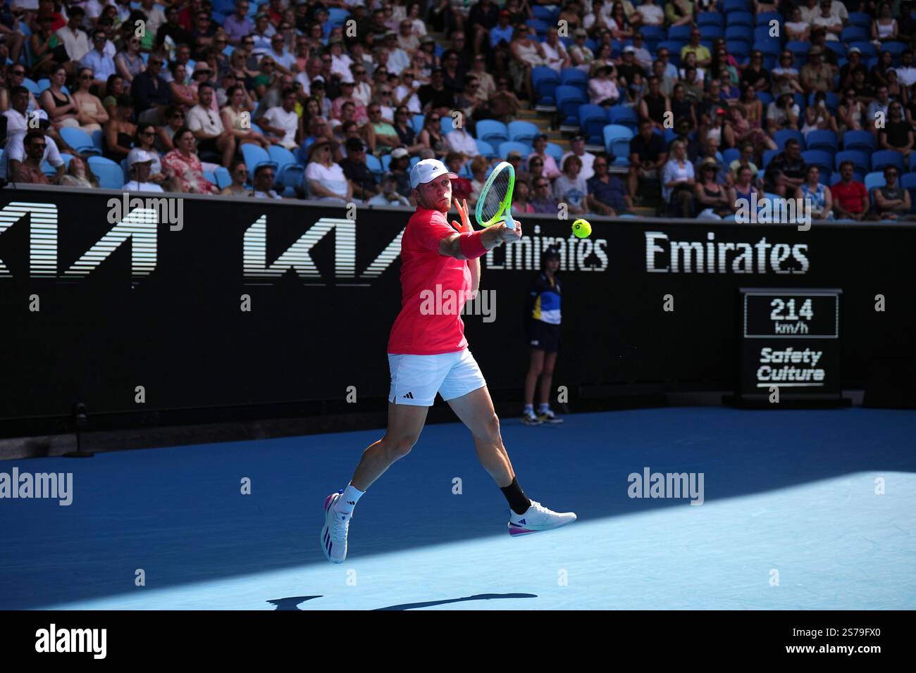 Alejandro Davidovich Fokina of Spain returns a shot from Tommy Paul of ...