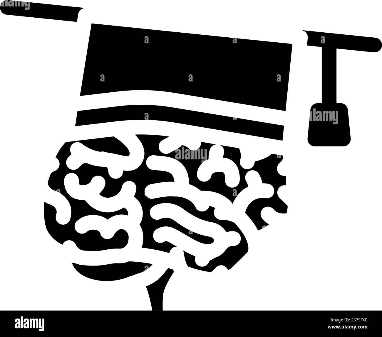 education brain glyph icon vector. education brain sign. isolated ...