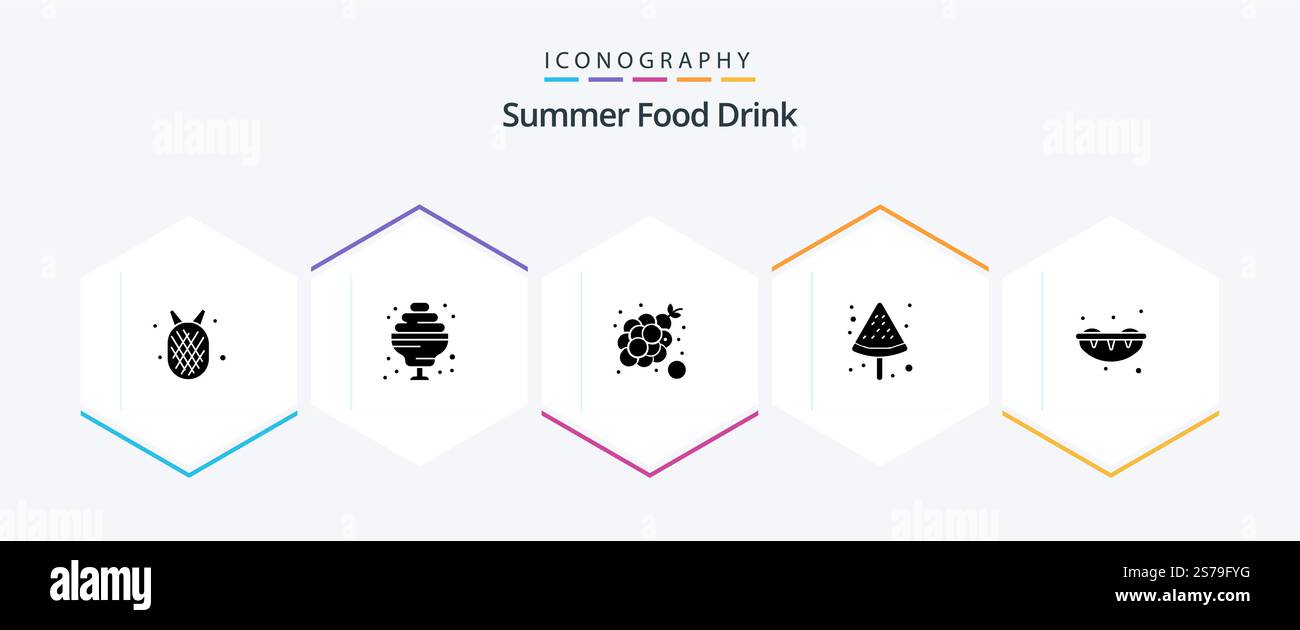 Summer Food Drink 25 Glyph icon pack including summer. sushi. food ...
