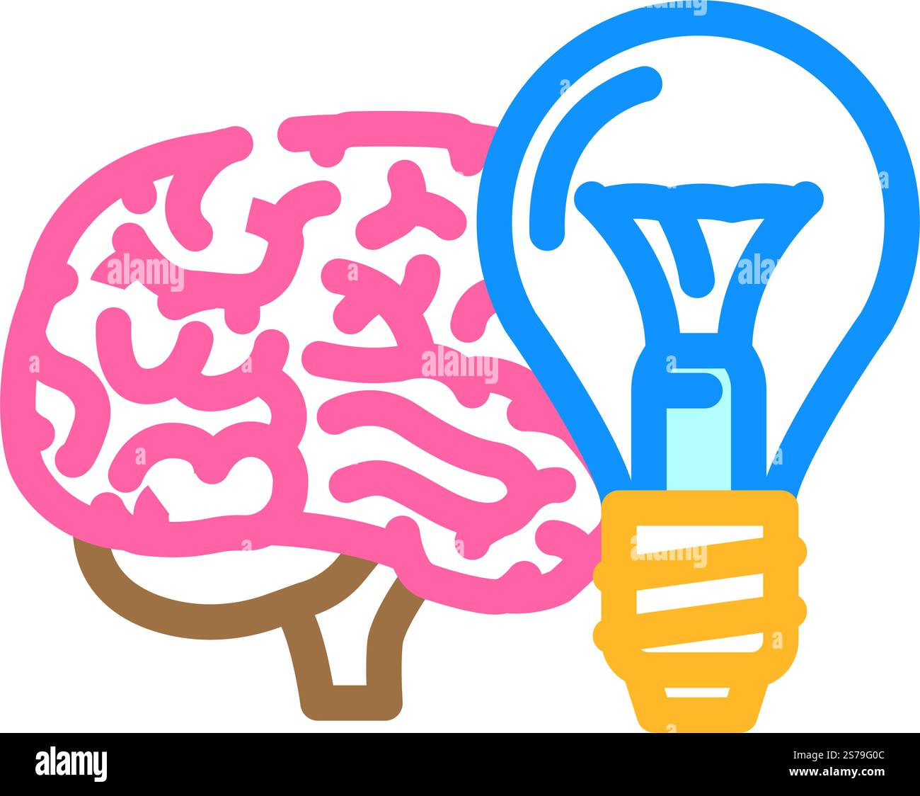 mind brain human color icon vector. mind brain human sign. isolated ...