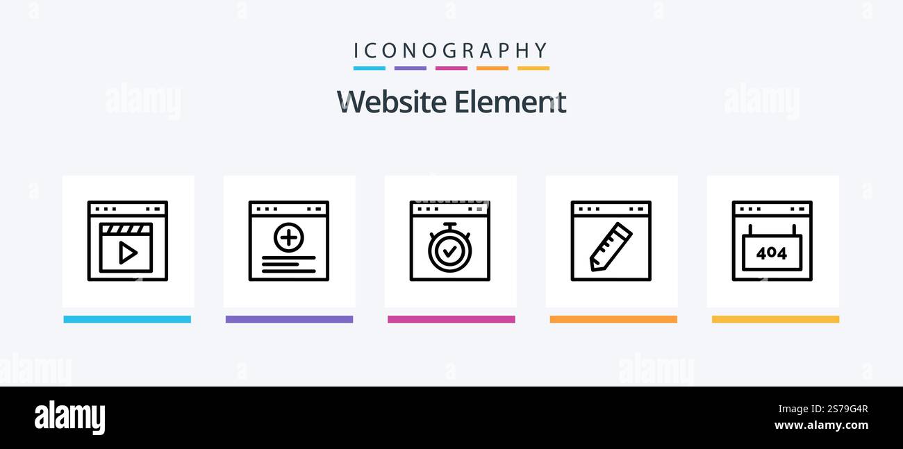 Website Element Line 5 Icon Pack Including edit. browser. page. loading ...