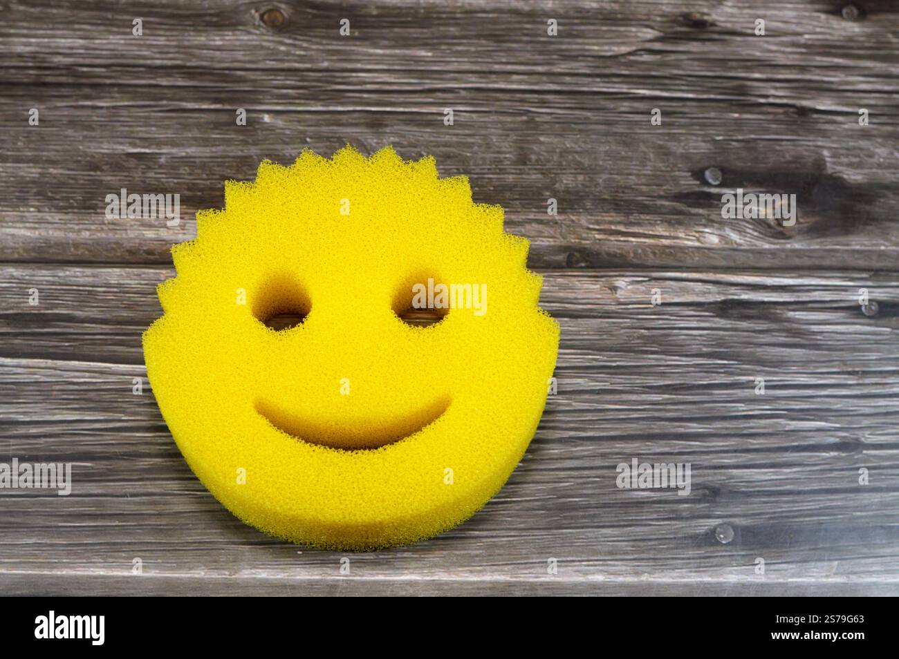 Cairo, Egypt, January 11 2025: smiley face cleaning scratch free sponge ...