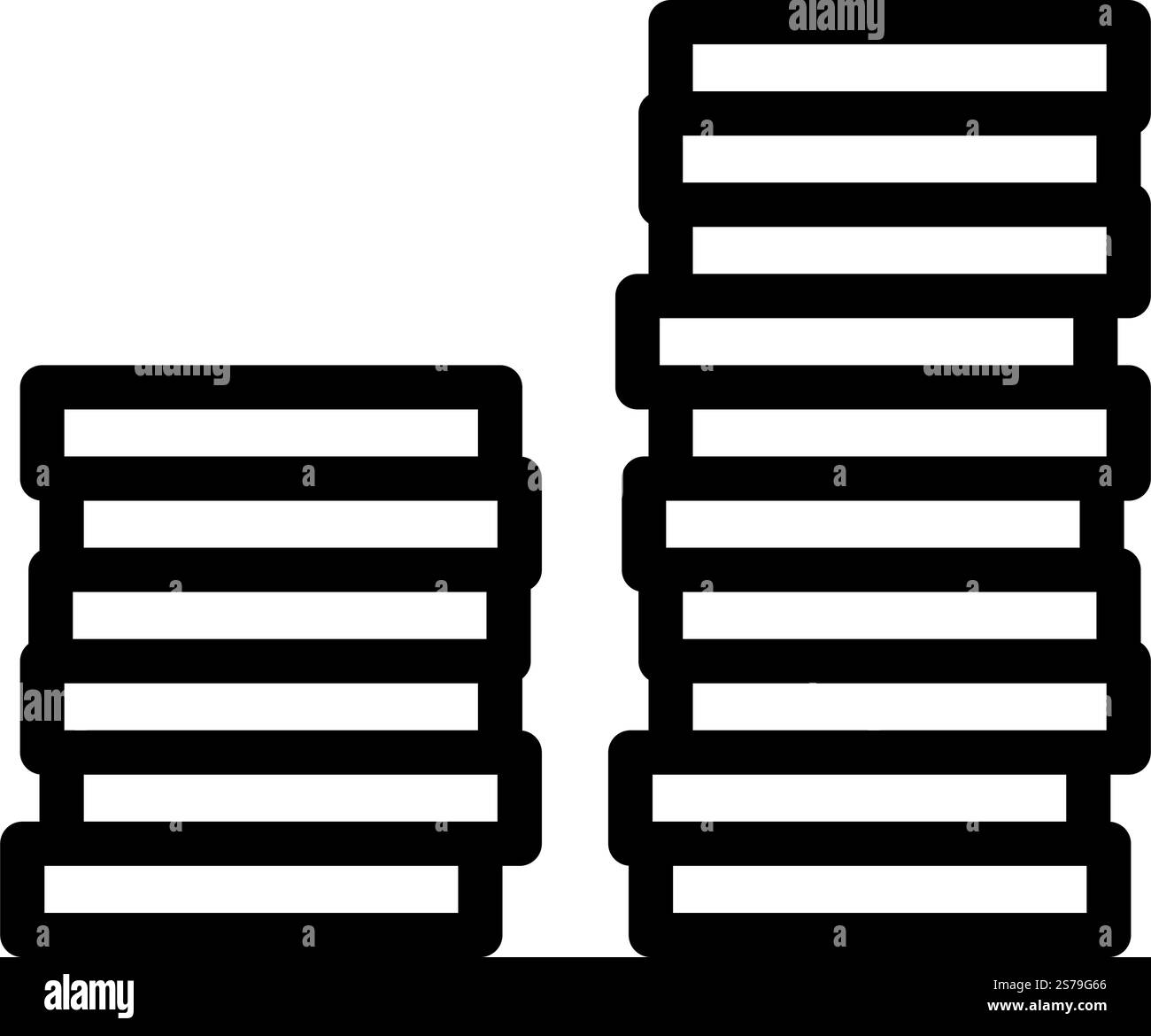 stack gold coin line icon vector. stack gold coin sign. isolated ...