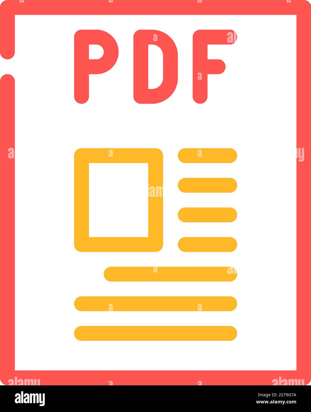pdf file format document color icon vector. pdf file format document ...