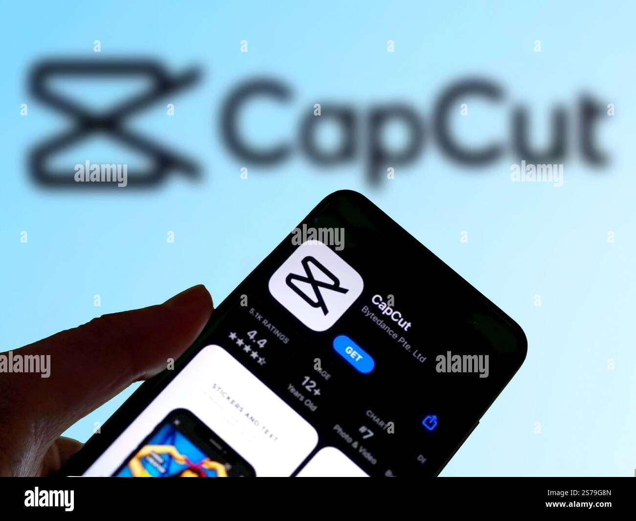 SUQIAN, CHINA - JANUARY 19, 2025 - The logos of CapCut is displayed on ...