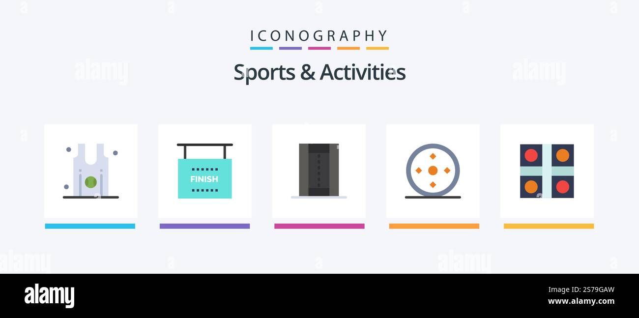 Sports and Activities Flat 5 Icon Pack Including game. sports ...