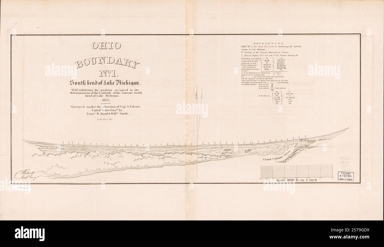 Ohio boundary, no. 1, south bend of Lake Michigan; map exhibiting the ...