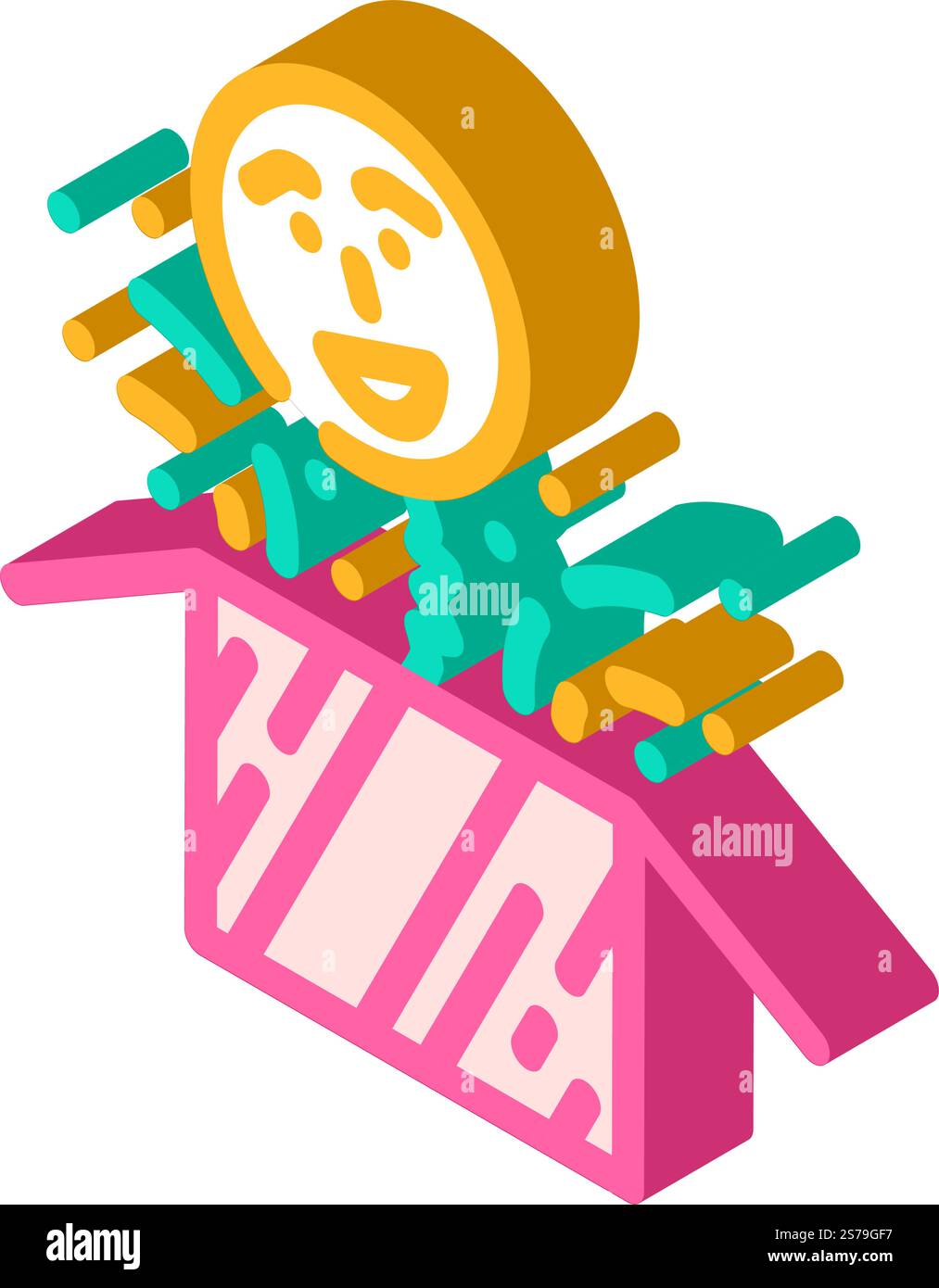 surprise gift box isometric icon vector. surprise gift box sign ...