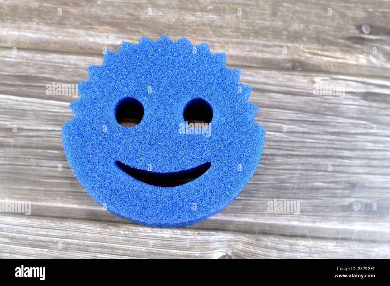 Cairo, Egypt, January 11 2025: smiley face cleaning scratch free sponge ...