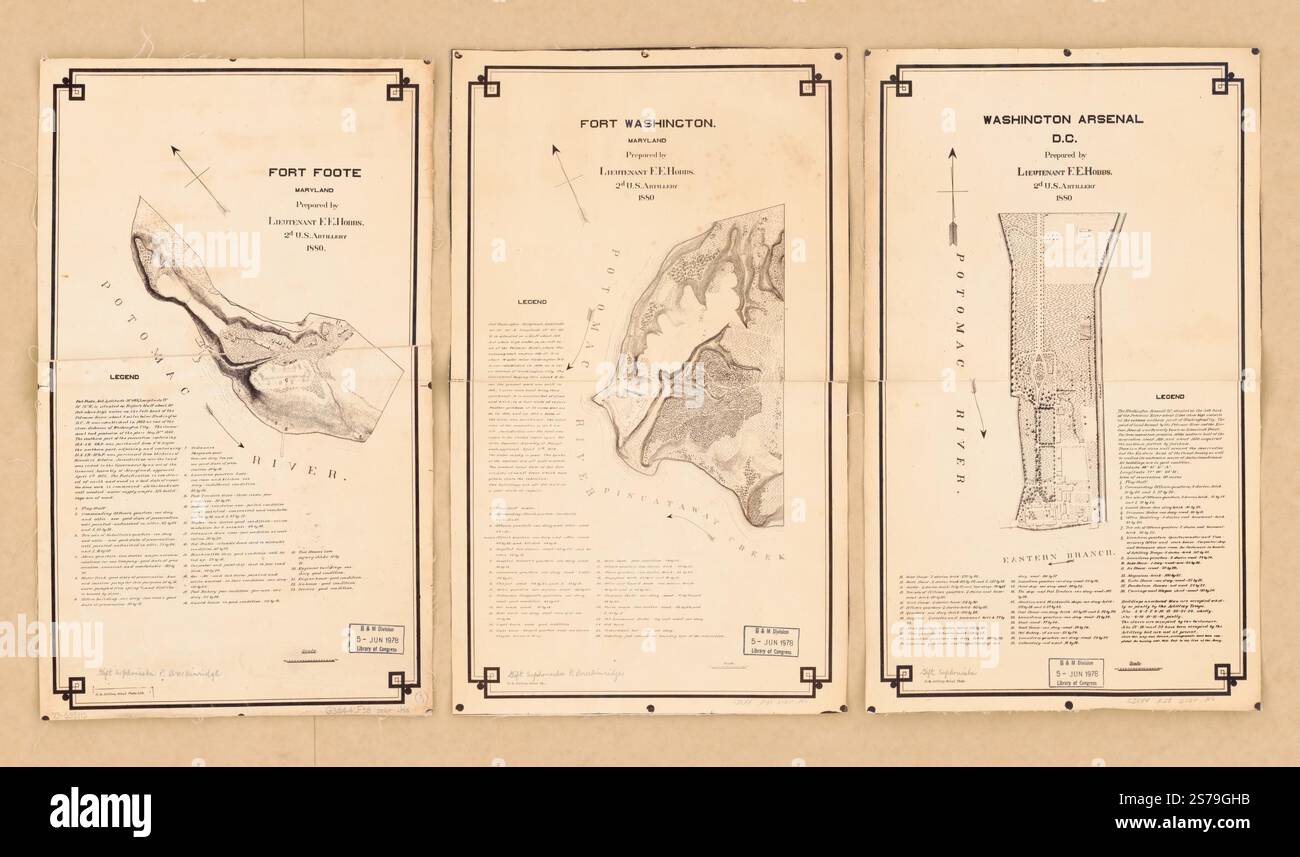 Artillery School copies of Lieut. Hobbs' maps of Forts Foote ...