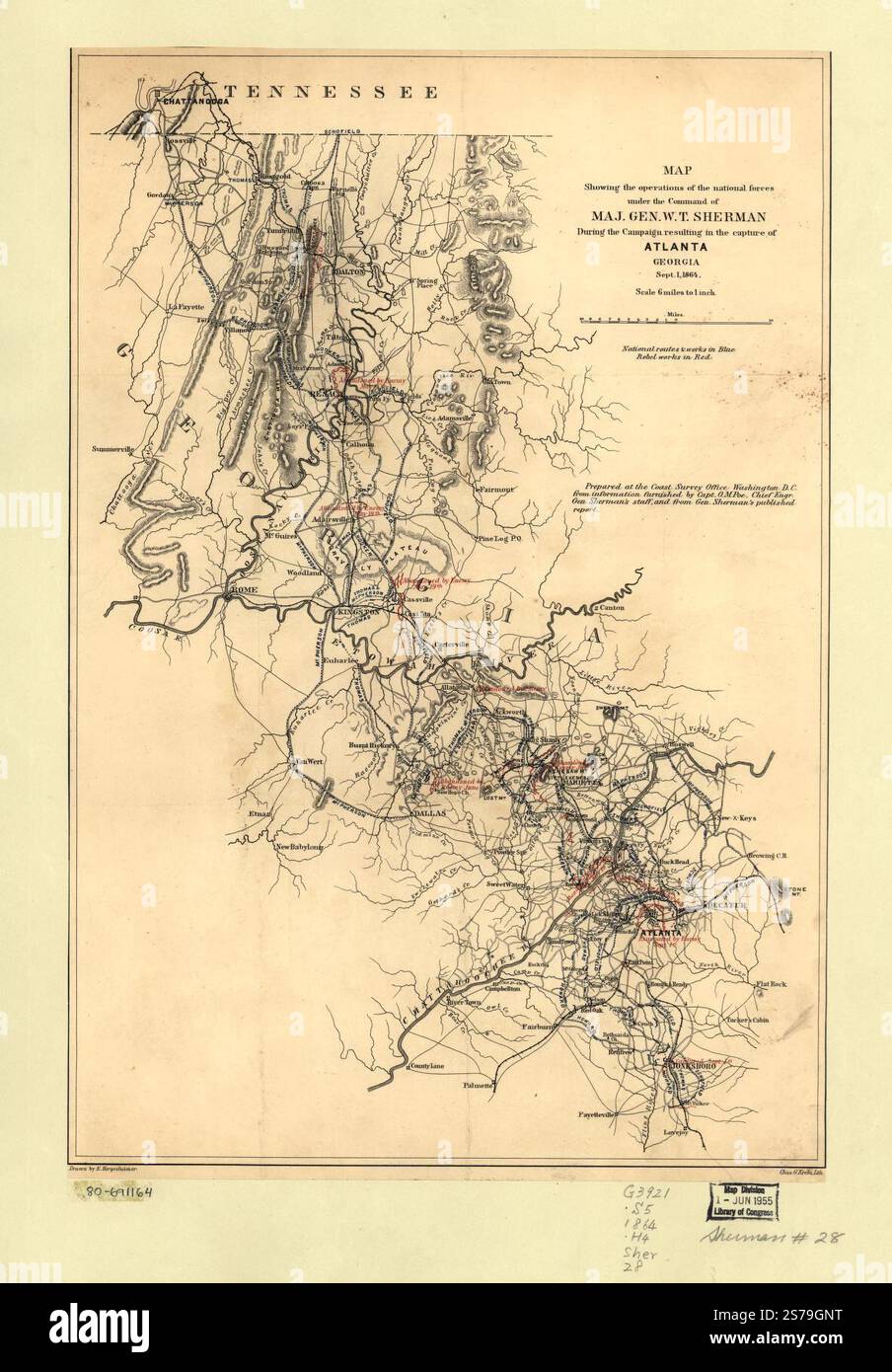 Map showing the operations of the national forces under the command of ...