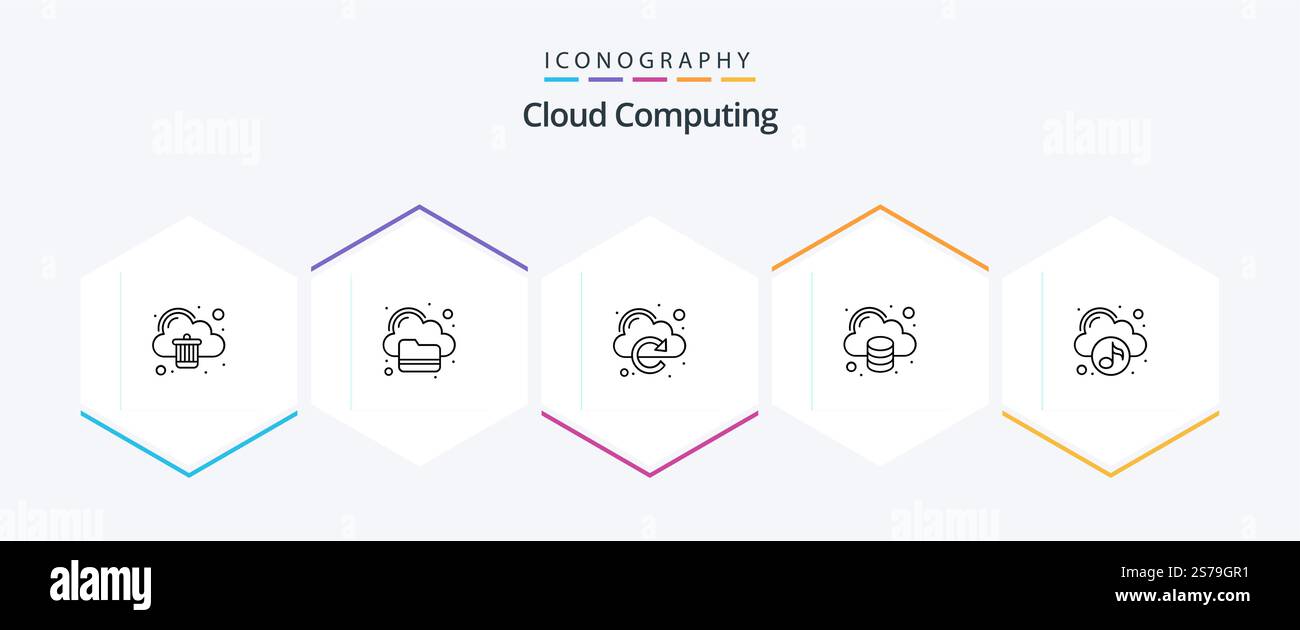 Cloud Computing 25 Line icon pack including media. technology. cloud ...