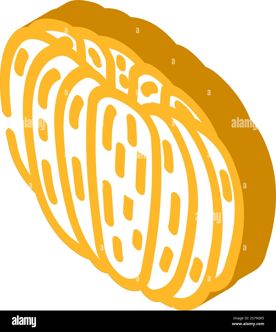 orange peeled slice isometric icon vector. orange peeled slice sign ...