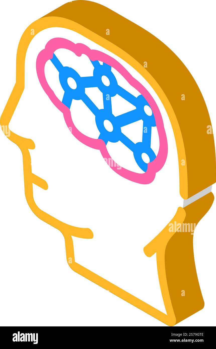 intelligence brain isometric icon vector. intelligence brain sign ...