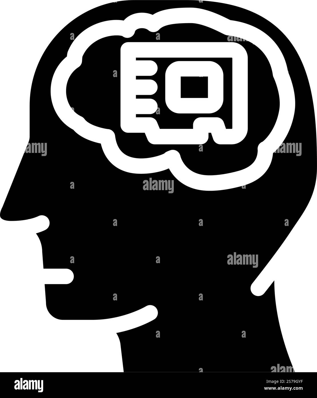 memory brain glyph icon vector. memory brain sign. isolated symbol ...