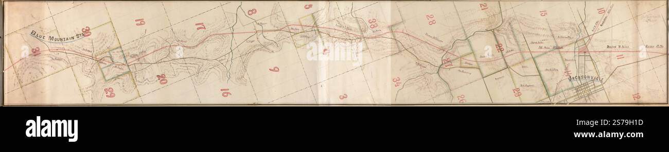 [Map of the Alabama and Tennessee River Railroad between Blue Mountain ...