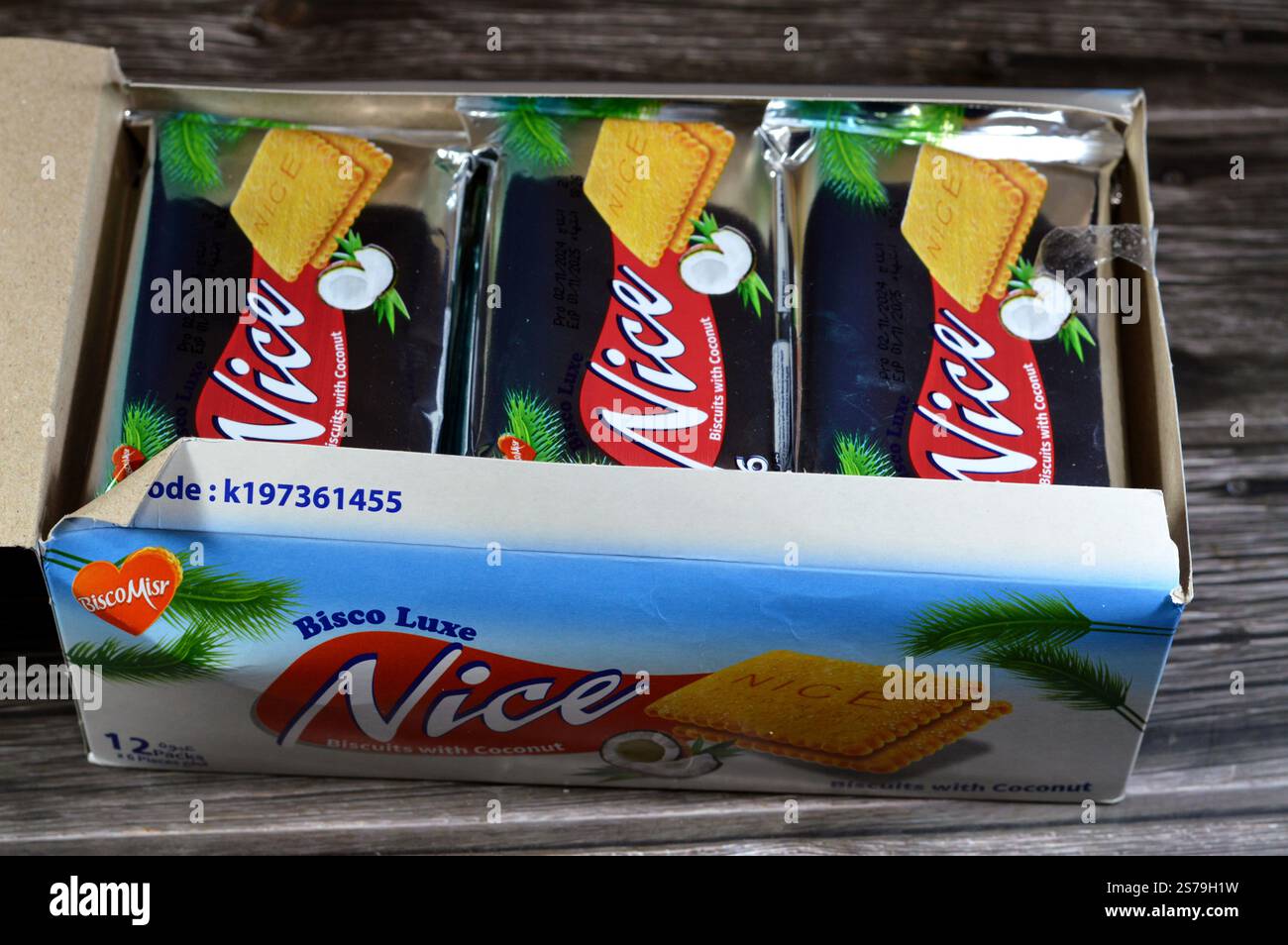 Cairo, Egypt, December 31 2024: Bisco Luxe Nice coconut biscuits, By ...