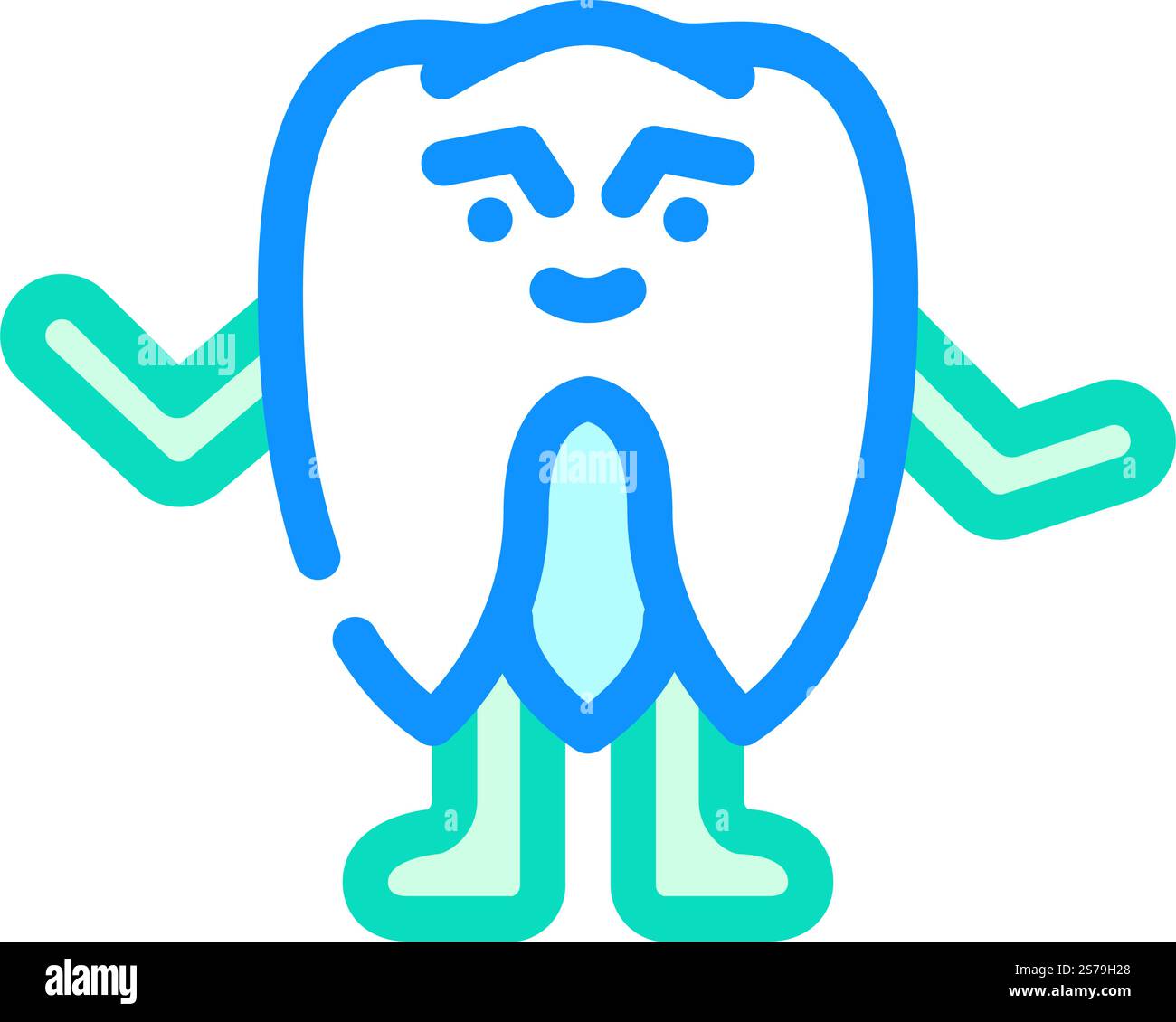 teeth monster alien color icon vector. teeth monster alien sign ...