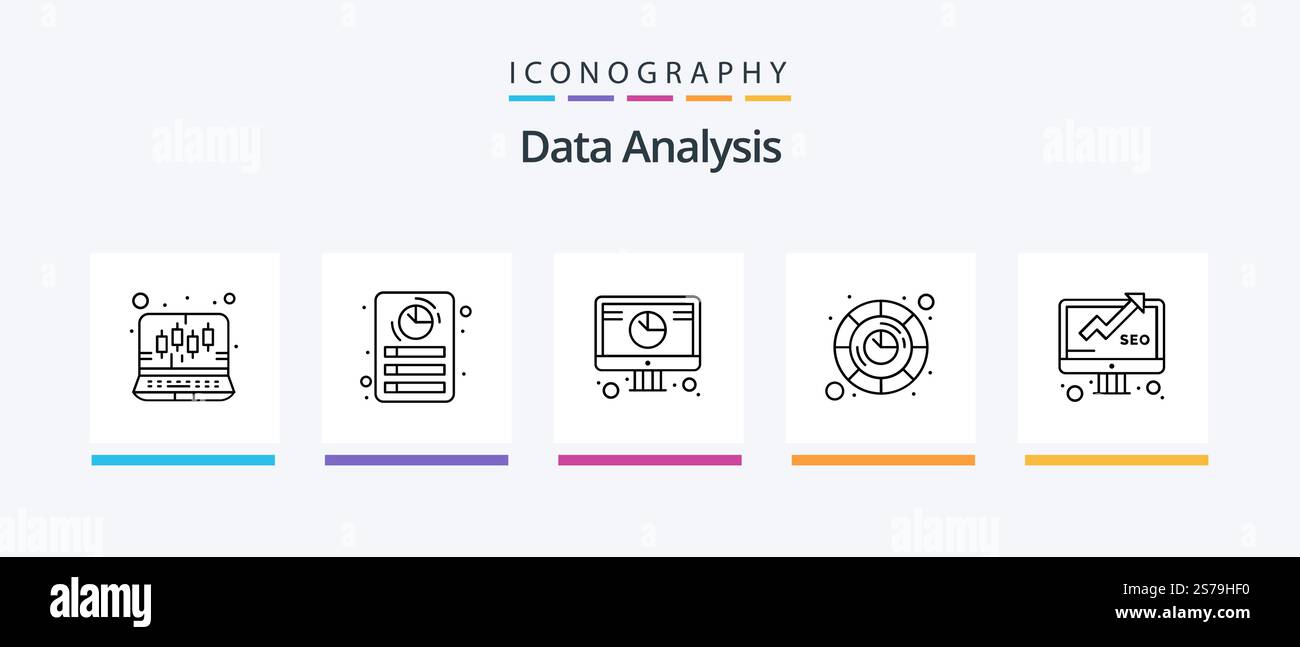 Data Analysis Line 5 Icon Pack Including report. data. analytics. business. pie. Creative Icons ...