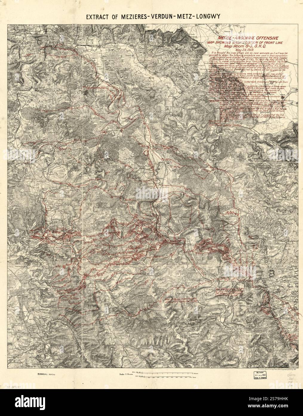 Meuse-Argonne offensive, map showing daily position of front line : Map ...