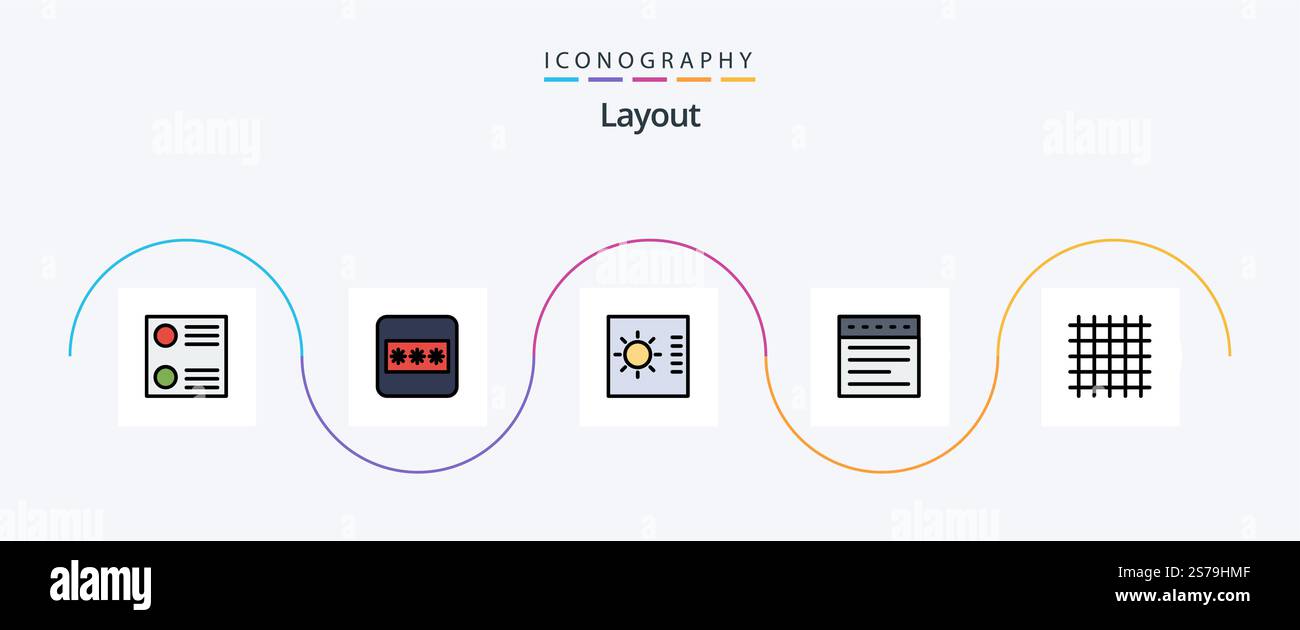 Layout Line Filled Flat 5 Icon Pack Including . tabs. streamline ...