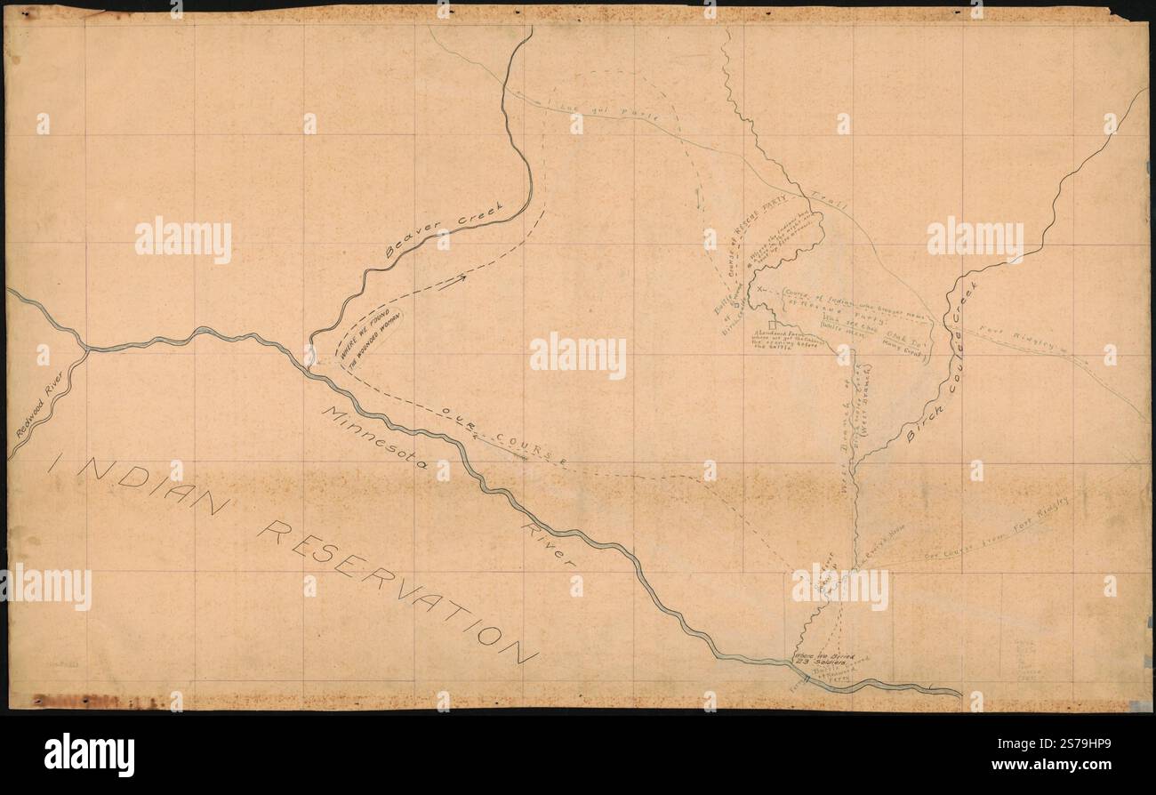 [Historical maps relating to the Battle of Birch Coulee, Minnesota 1862 ...