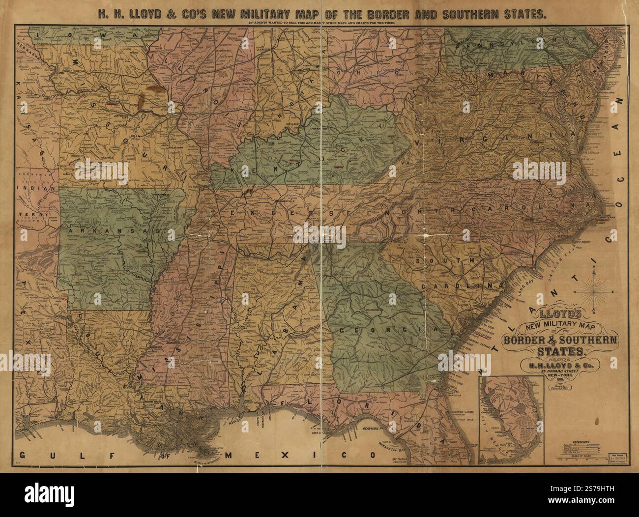 Lloyd's new military map of the border & southern states; drawn by ...