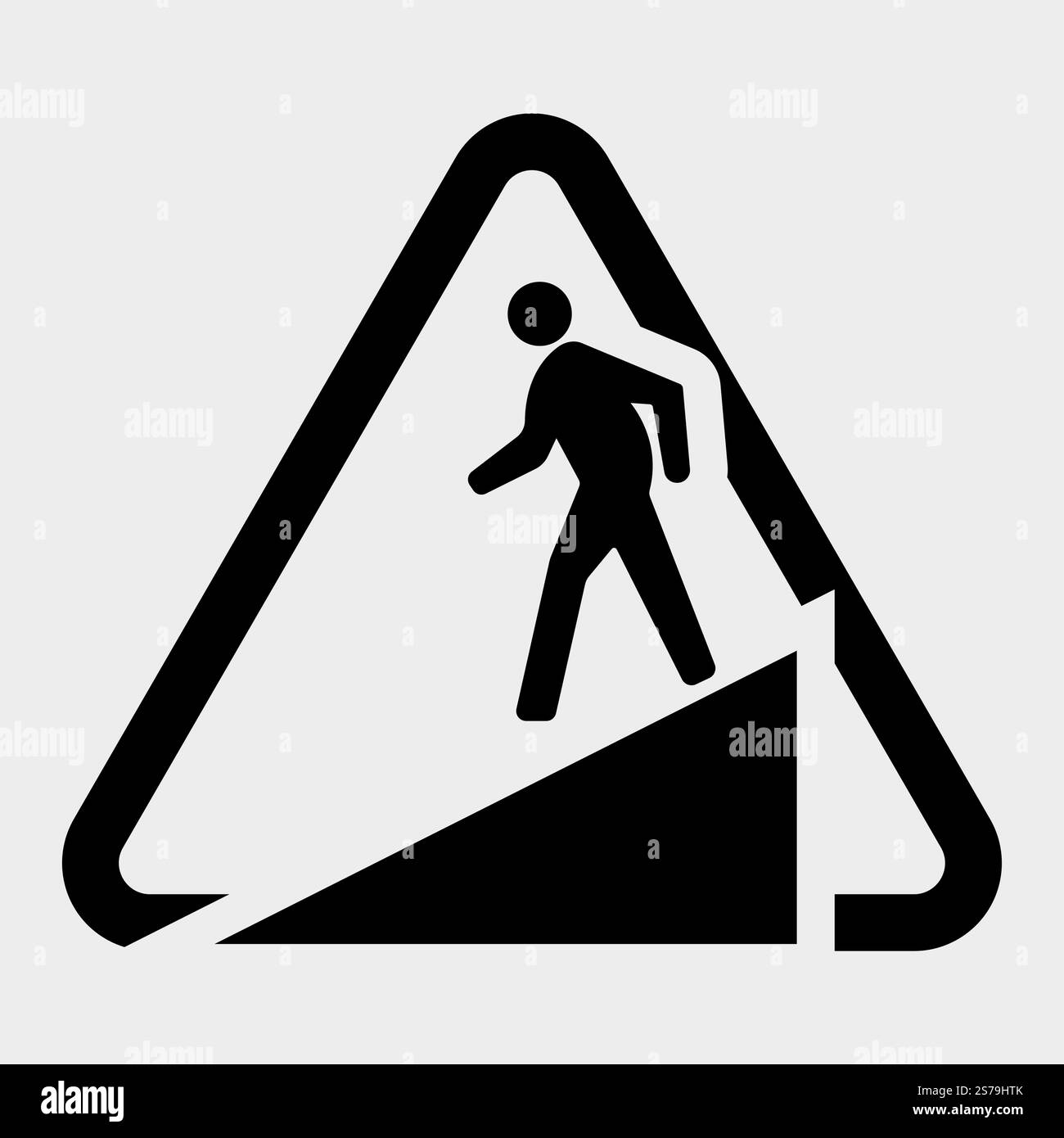 Beware Slope Symbol Sign Isolate On White Background,Vector ...