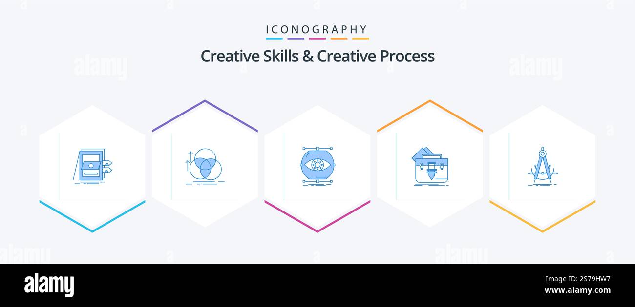Creative Skills And Creative Process 25 Blue icon pack including file ...
