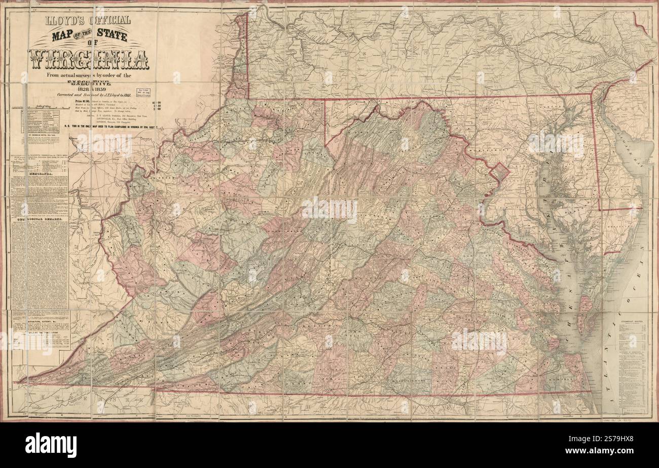 Lloyd's official map of the state of Virginia from actual surveys by ...
